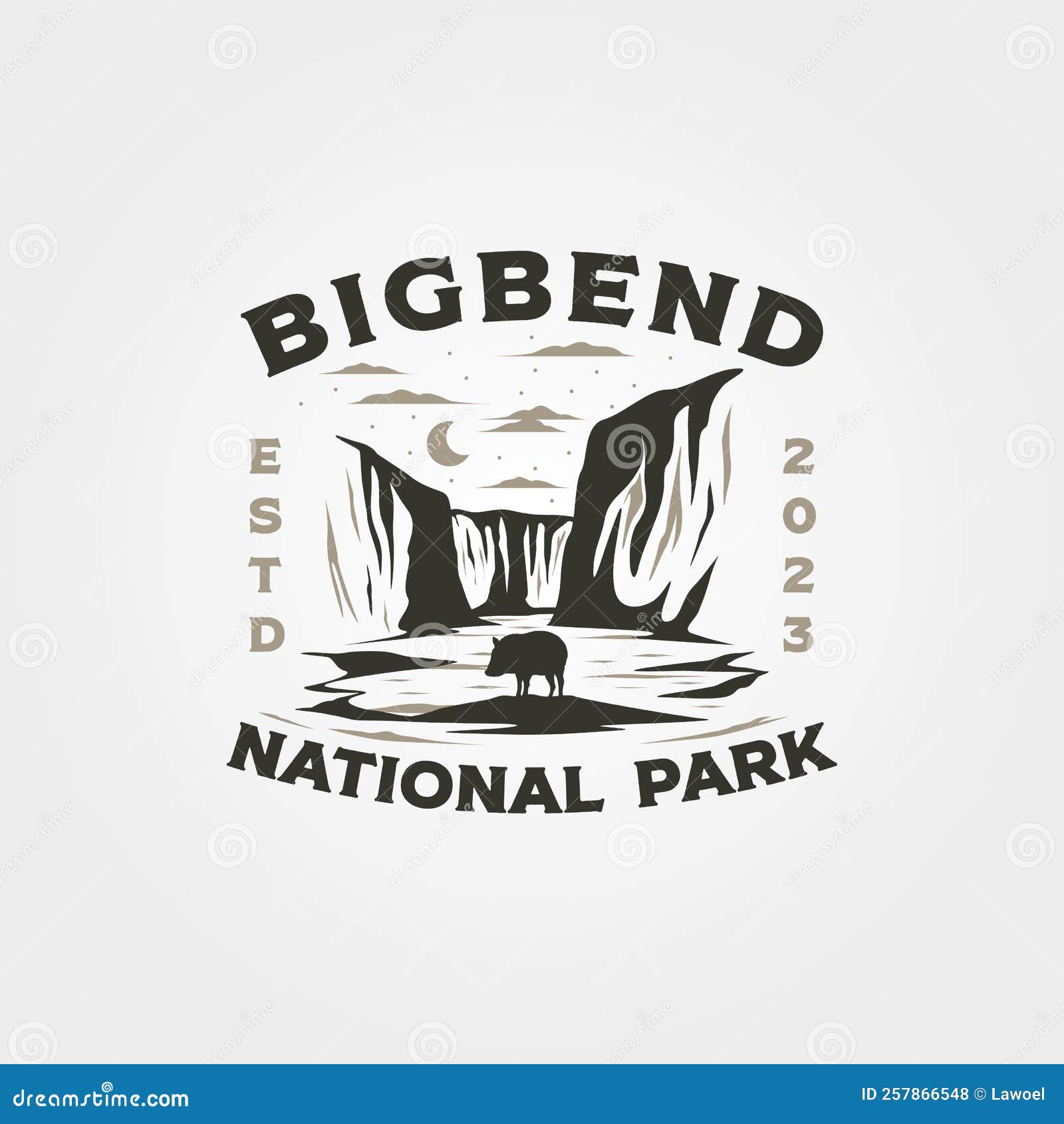 Big Bend Vintage Vector Logo Illustration Design, Big Bend National ... Big Bend Vintage Vector Logo Illustration Design, Big Bend National ...