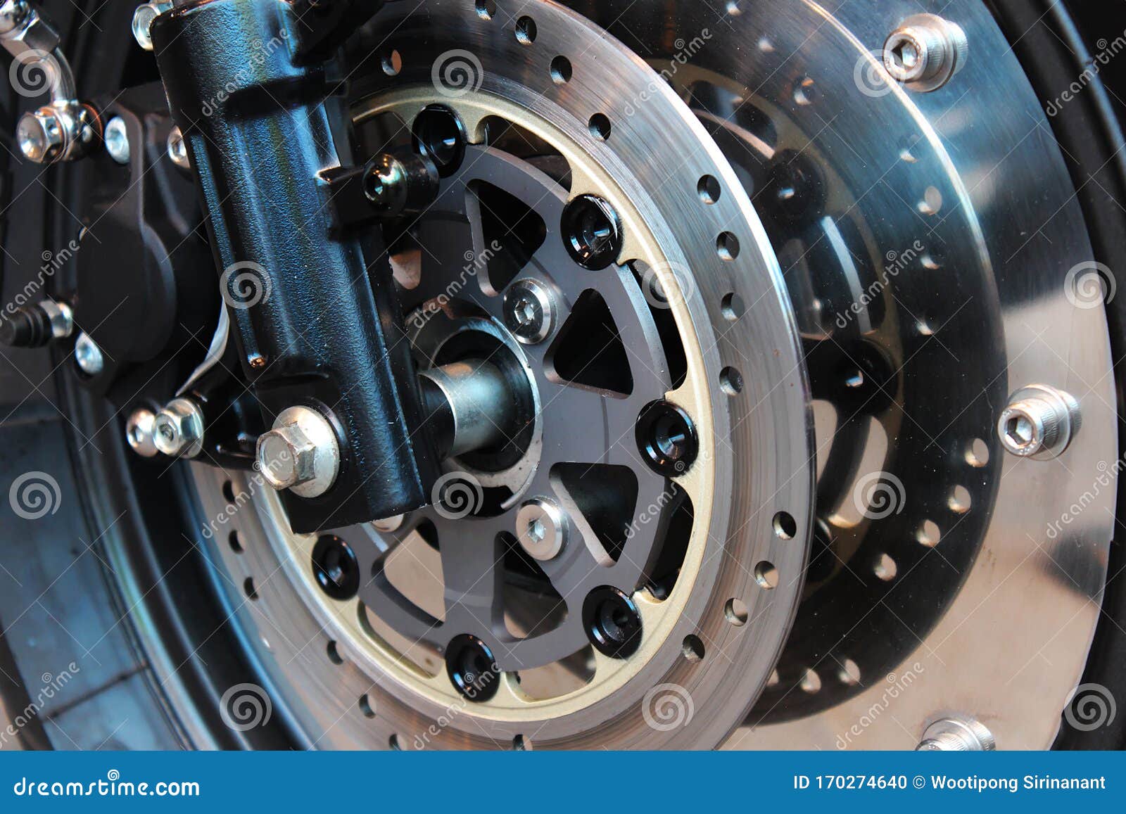 Big bike brake disc stock photo. Image of brake, motorbike - 170274640