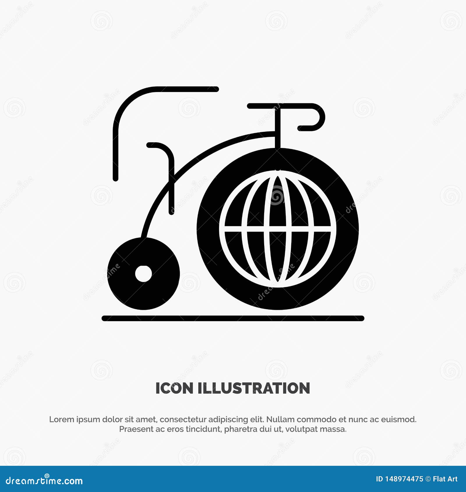 Big, Bike, Dream, Inspiration Solid Glyph Icon Vector Stock Vector ...