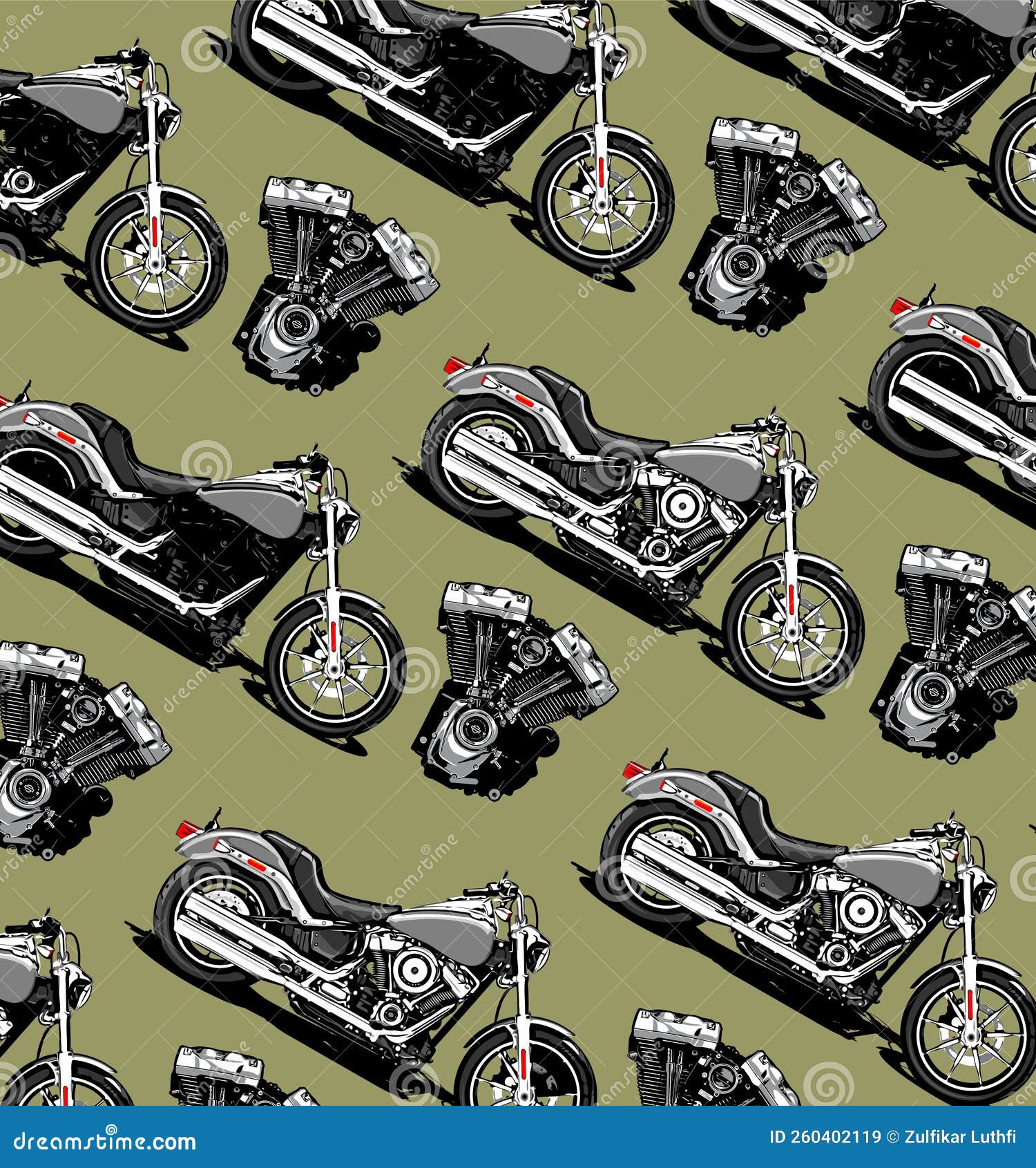 Big bike and machine stock vector. Illustration of style - 260402119