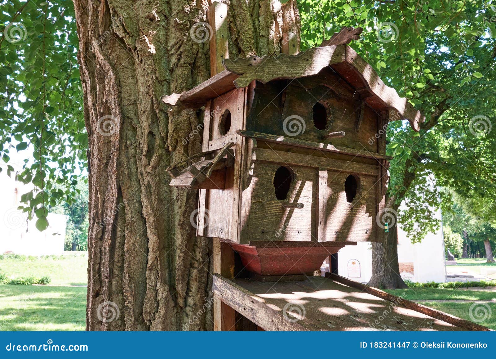 Big Birdhouse on a Tree. Caring for the Birds Stock Image - Image of ...