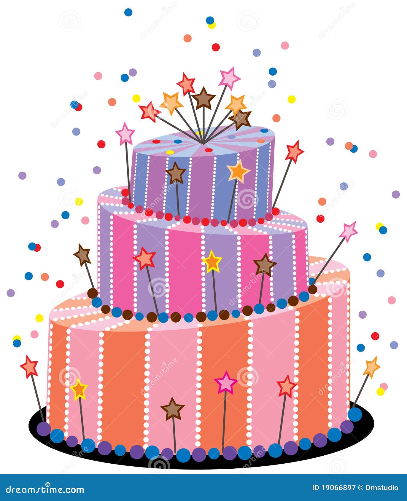 Big birthday cake stock vector. Illustration of food - 19066897