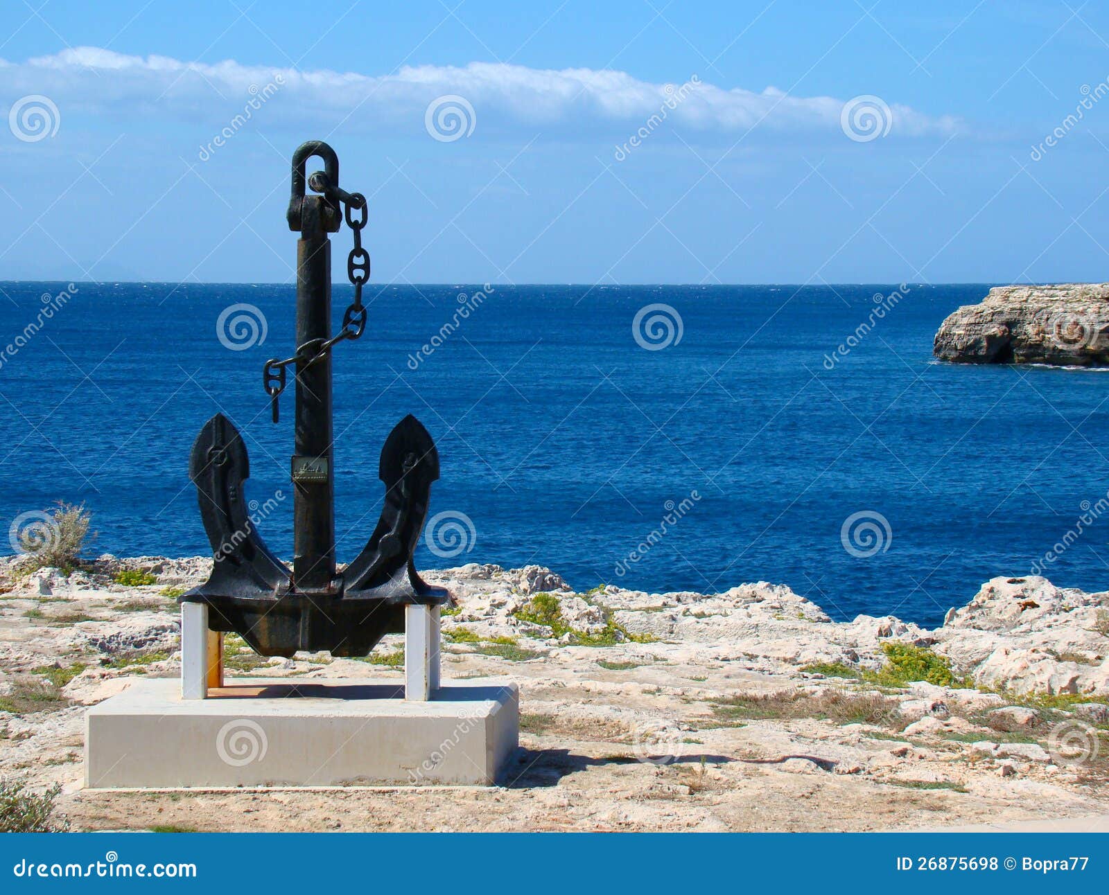 A Big Black Anchor Located on the Coast Stock Photo - Image of ...
