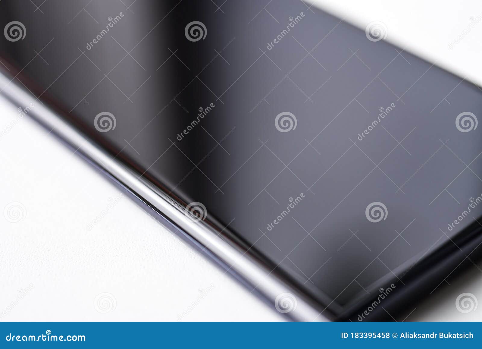 Big Black Curved Smartphone Screen Stock Photo - Image of phone ...