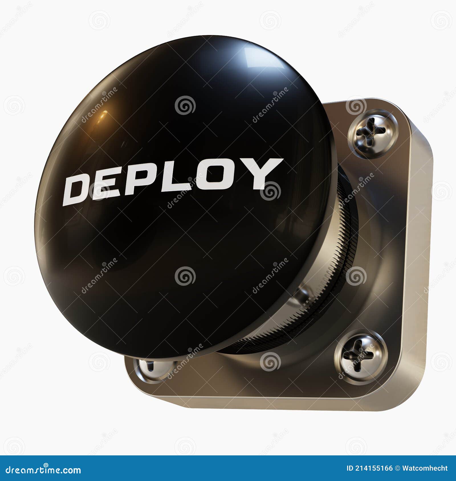 Big Black Deploy Button stock illustration. Illustration of outcome ...