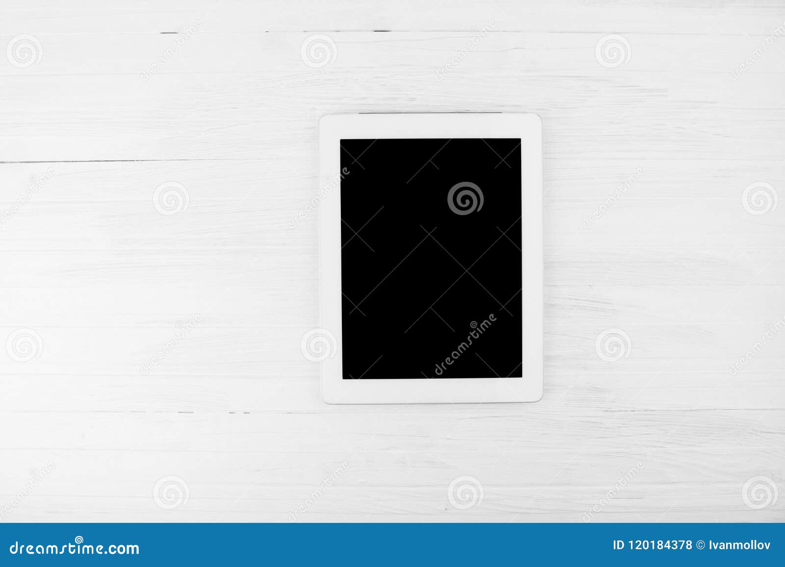 Big Black Empty Screen Smart Tablet Device with White Frame on W Stock ...