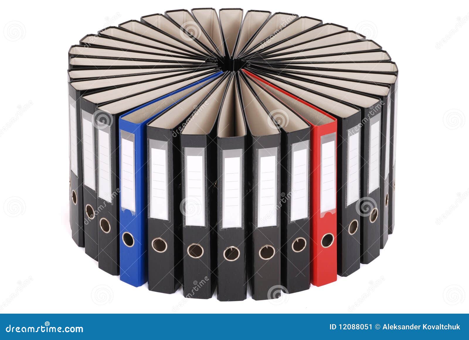The Big Black Folders Located on a Circle Stock Image - Image of ...