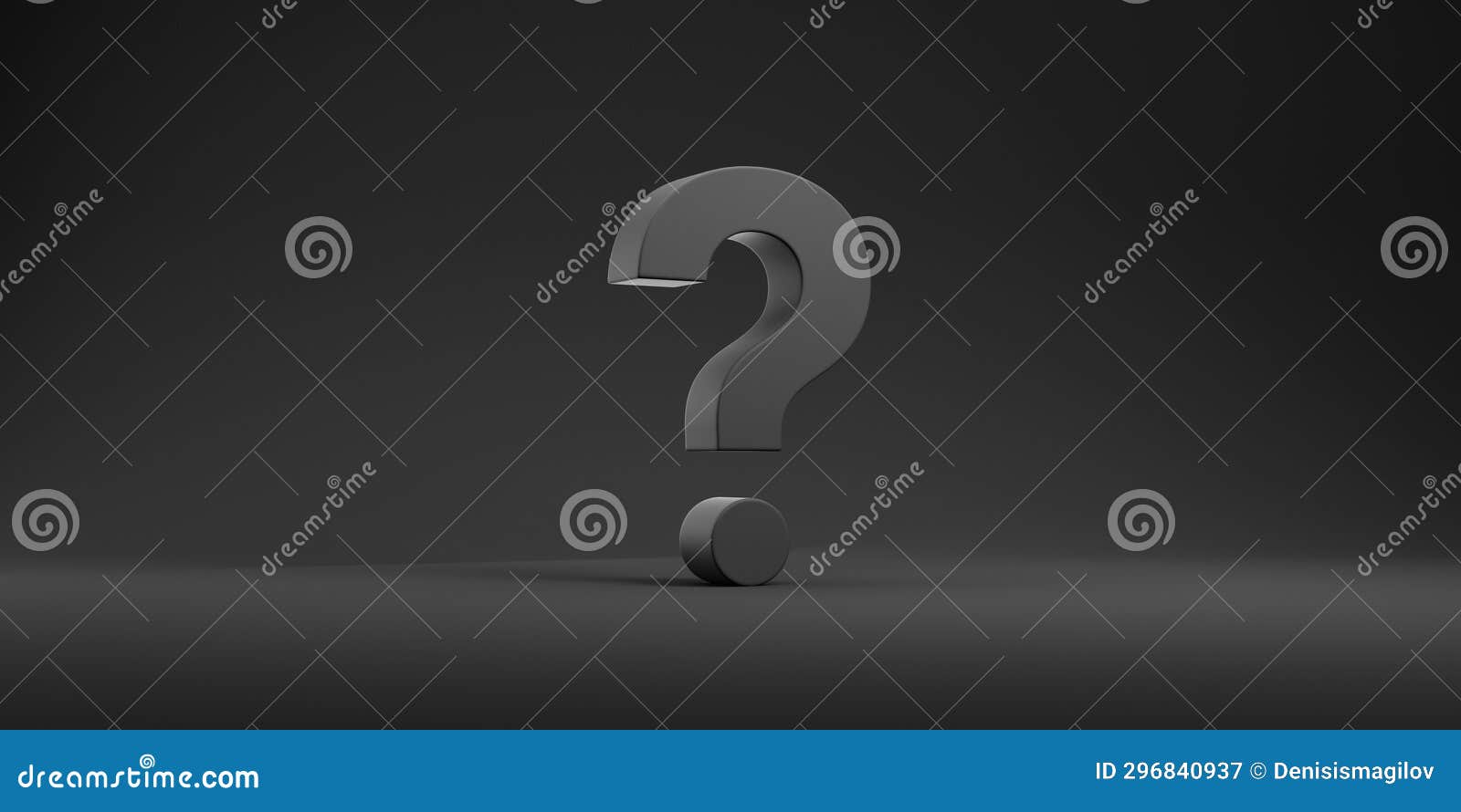 Big Black Question Mark on Empty Dark Background Stock Illustration ...