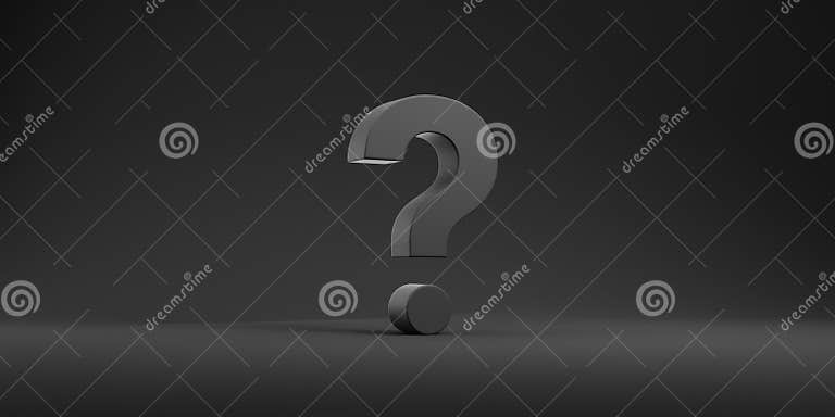 Big Black Question Mark on Empty Dark Background Stock Illustration ...