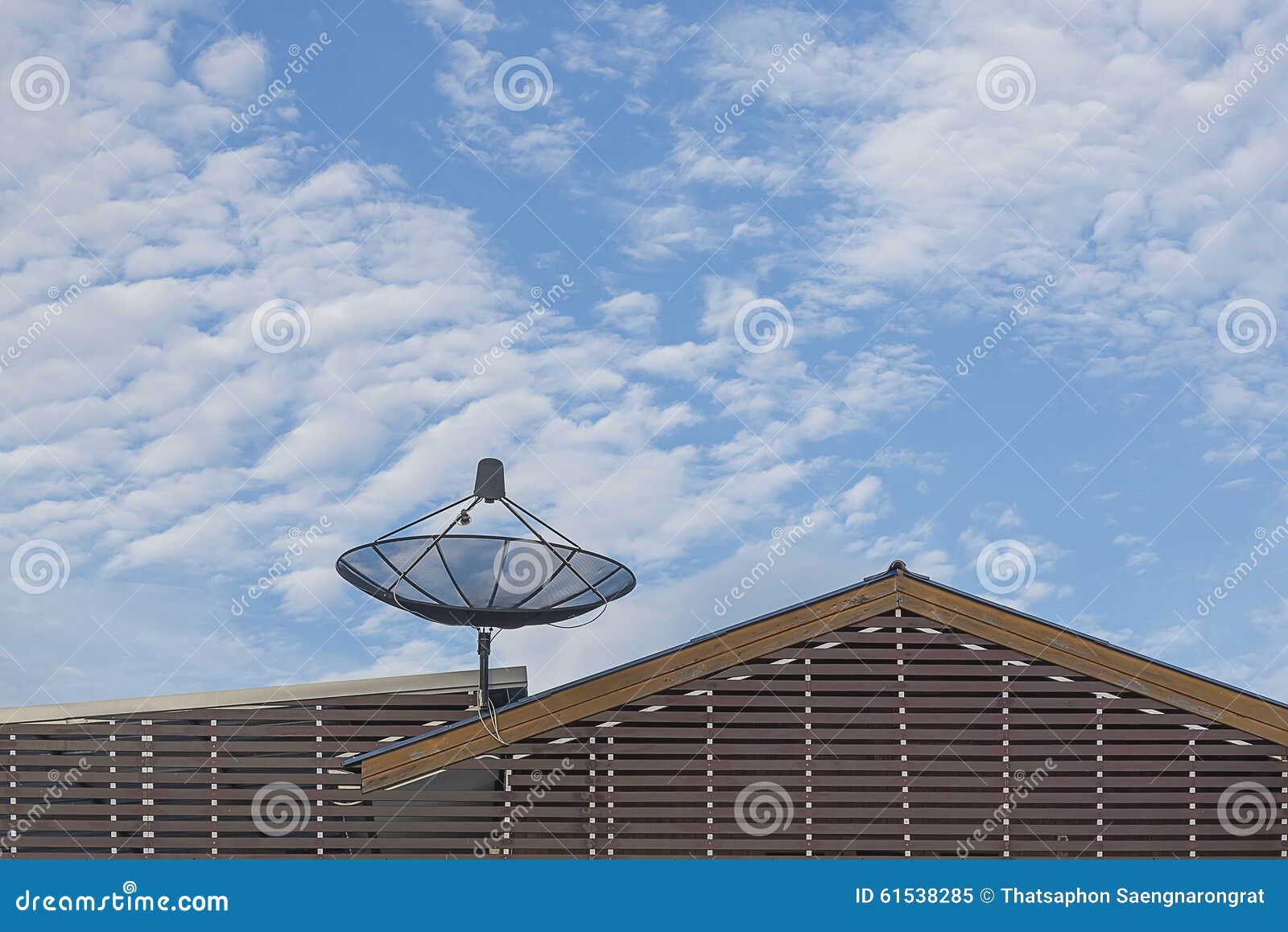Big Black Satellite Dish on the Roof Stock Image - Image of concept ...