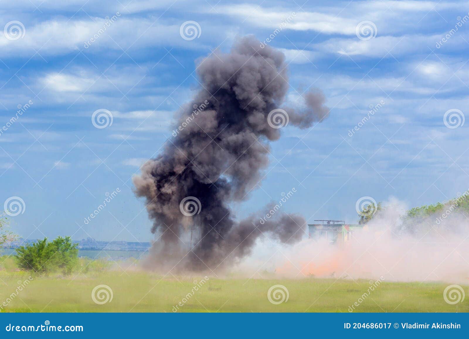 Big Black Smoke after an Explosion Stock Image - Image of explode ...