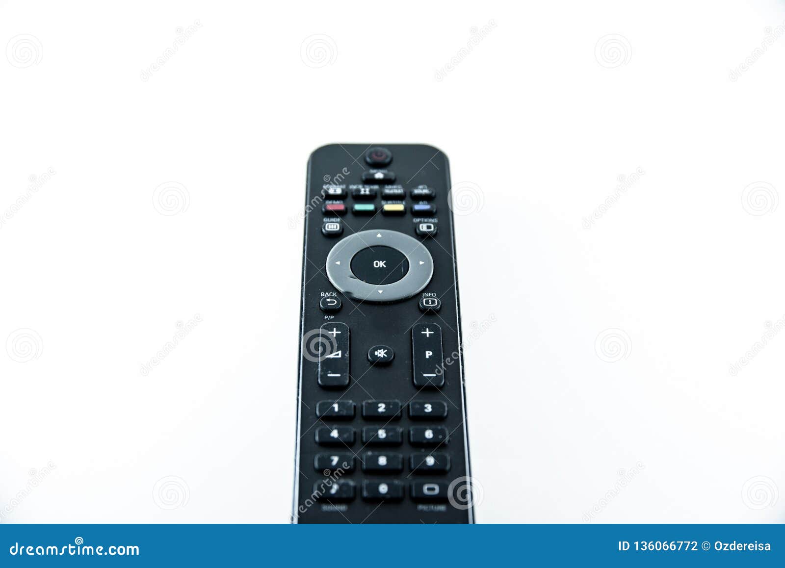 Big Black Television Remote Control Isolated Stock Photo - Image of ...