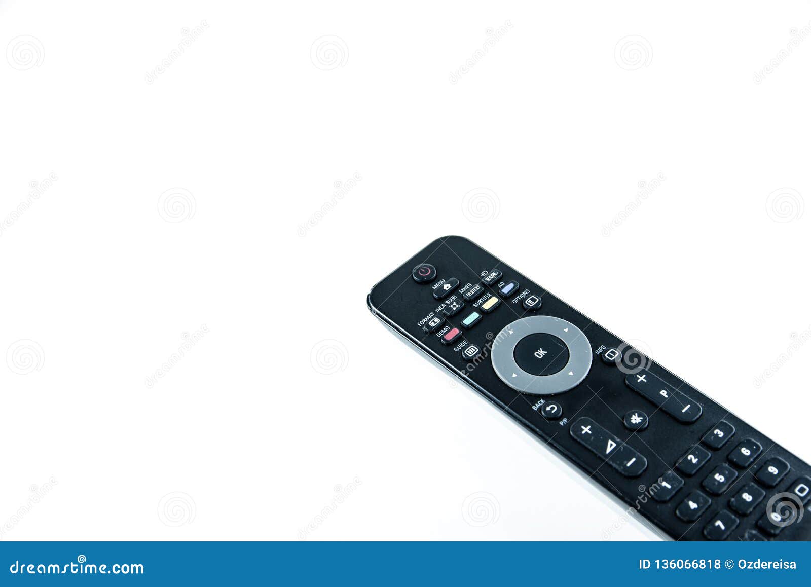 Big Black Television Remote Control Isolated Stock Photo - Image of ...
