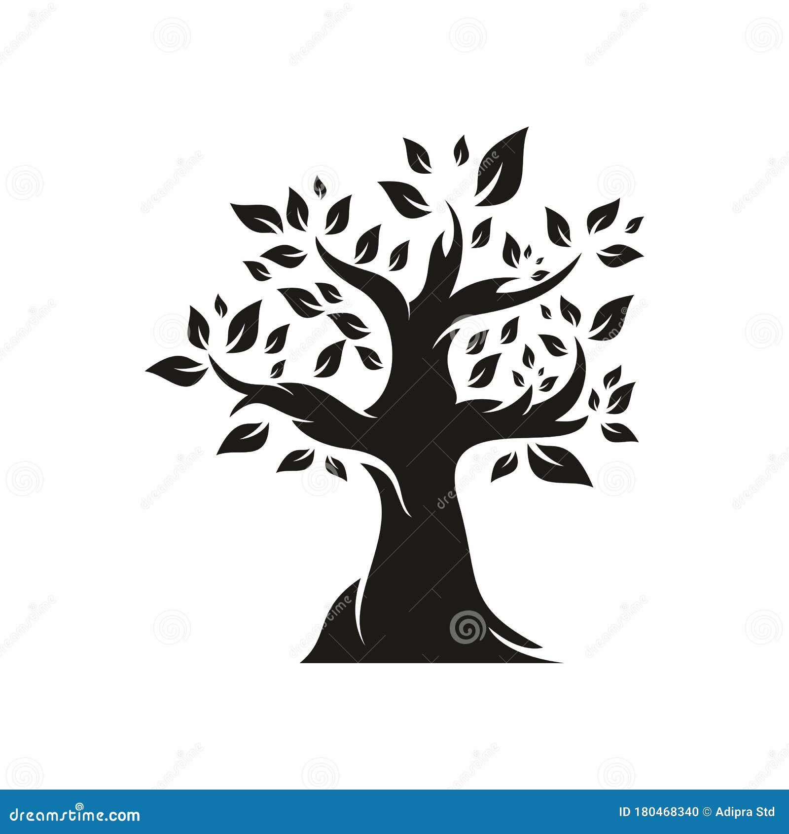 Big black tree logo stock vector. Illustration of company - 180468340