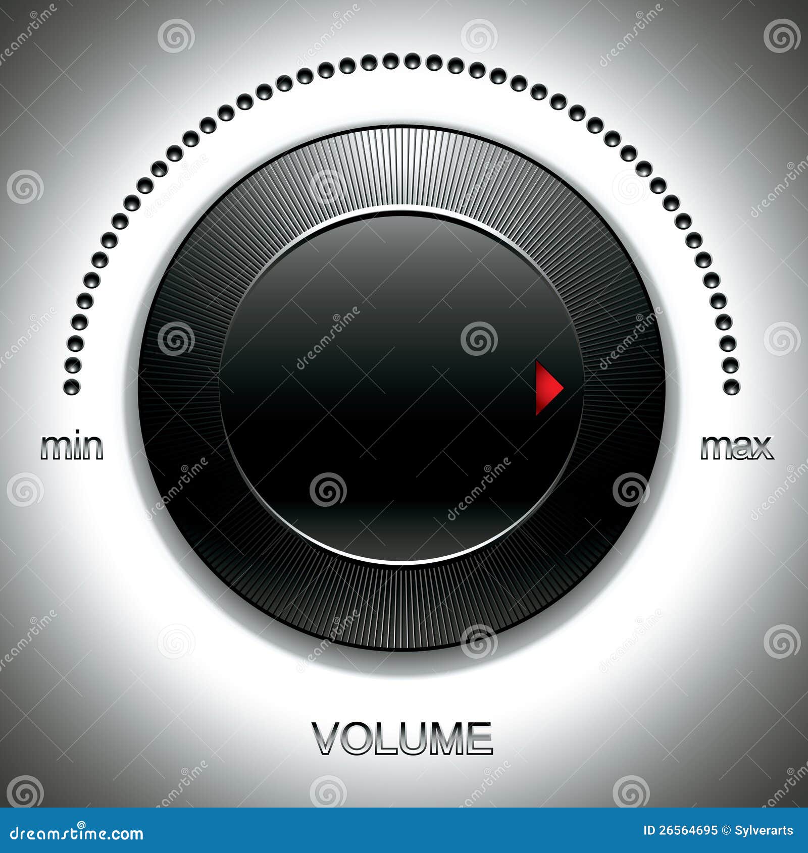 Big black volume knob. stock vector. Illustration of computer - 26564695