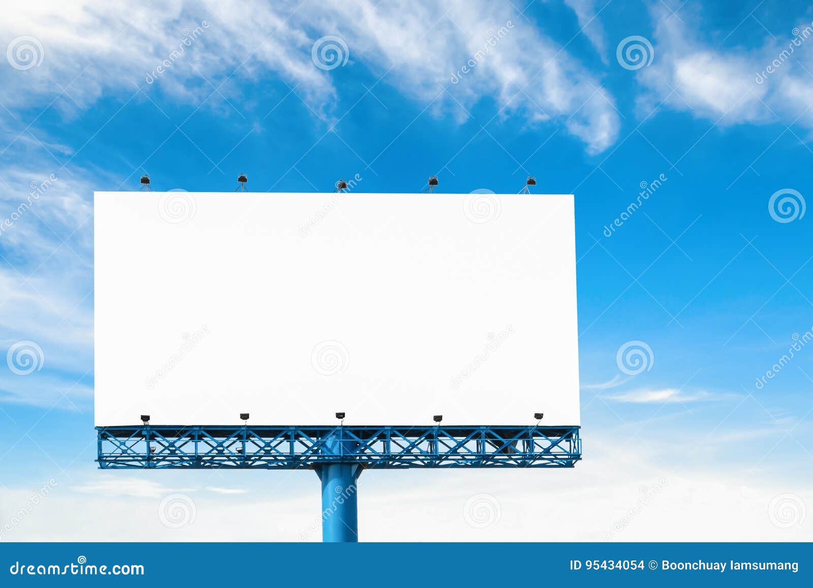 Billboard Sign For Mockup With Sample Image. Outdoor Advertisement ...