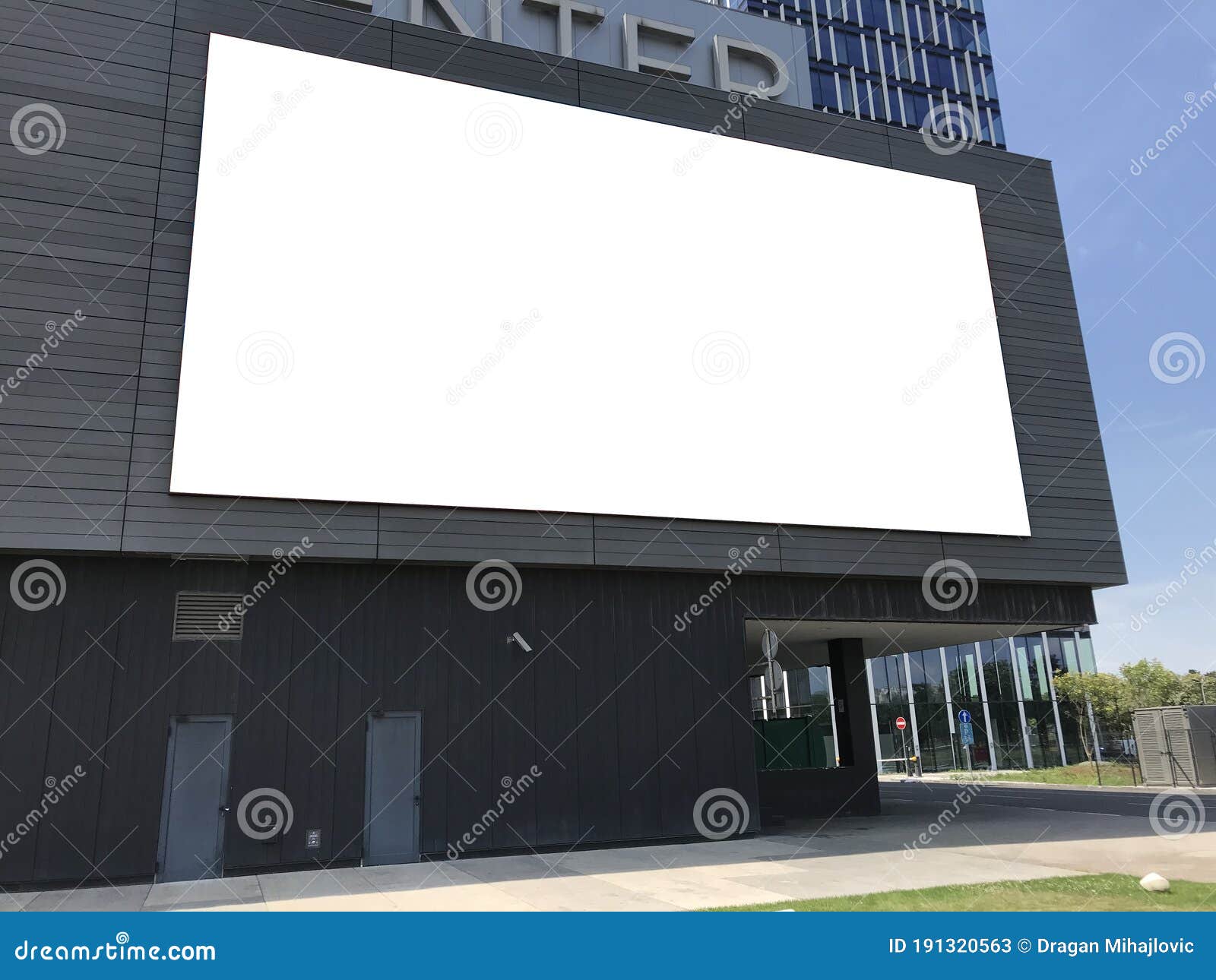 Big Blank Billboard on the Wall Stock Image - Image of commercial, copy ...