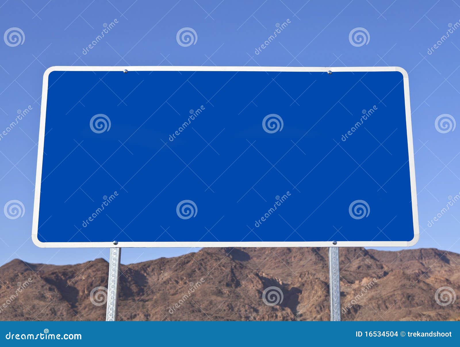 Big Blank Blue Sign stock photo. Image of sunny, highway - 16534504