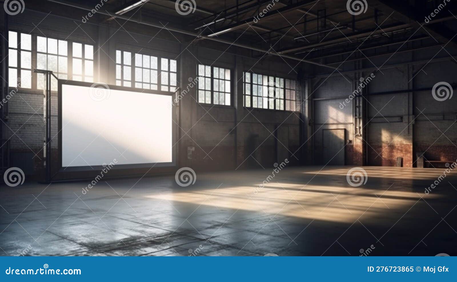 Big Blank Light Screen instead of Wall with Projectors in Empty ...