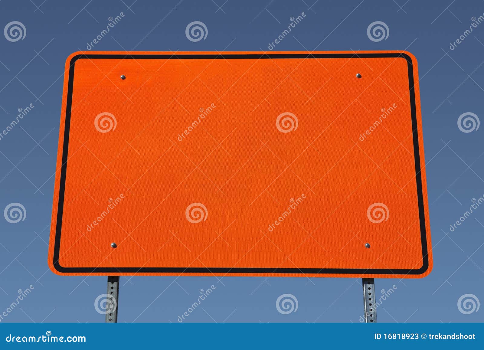 Big Blank Orange Highway Sign Stock Photos - Image: 16818923