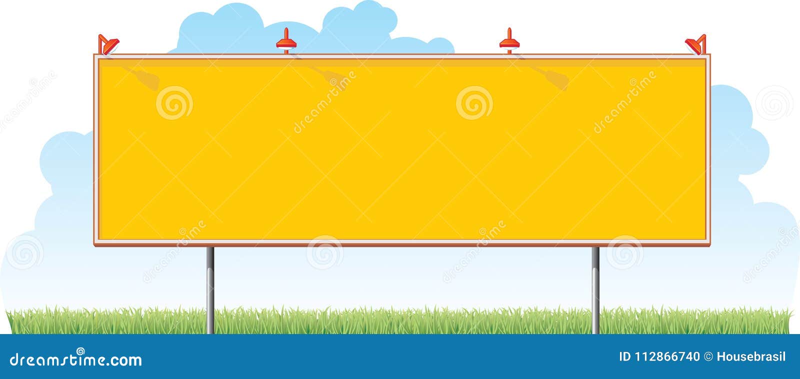 Yellow Billboard stock vector. Illustration of advertising - 112866740