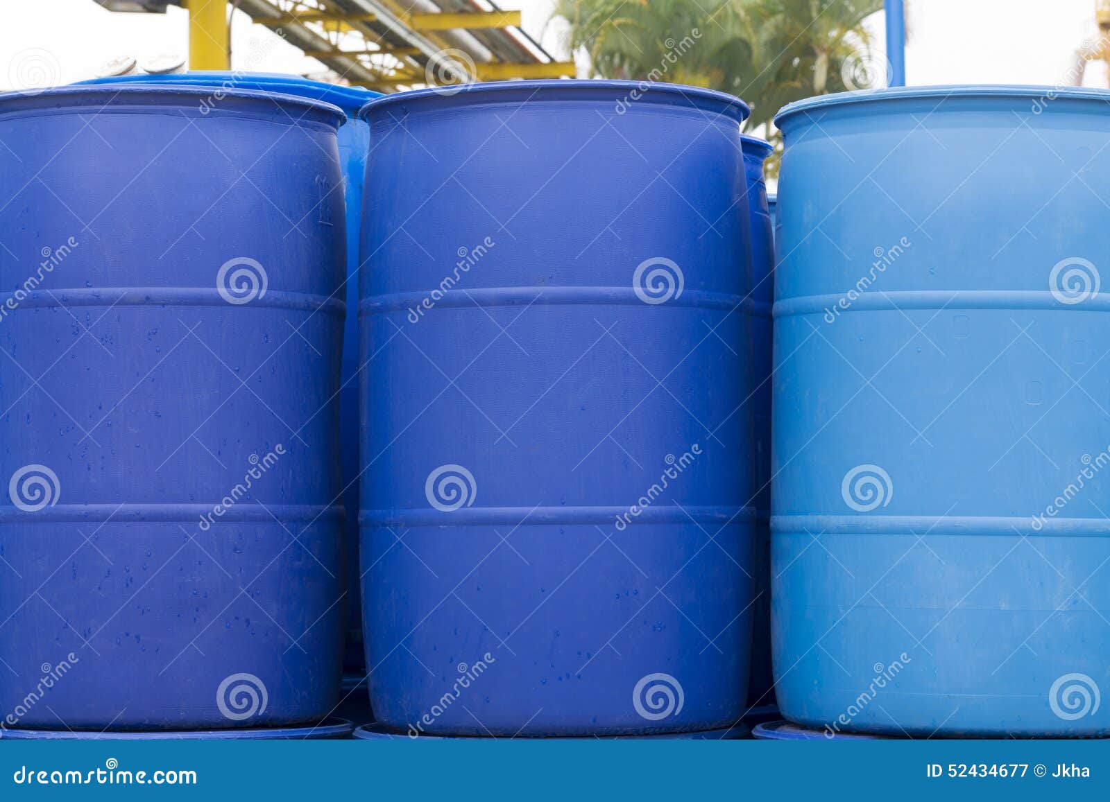 Big Blue Barrels stock image. Image of delivering, fluid - 52434677