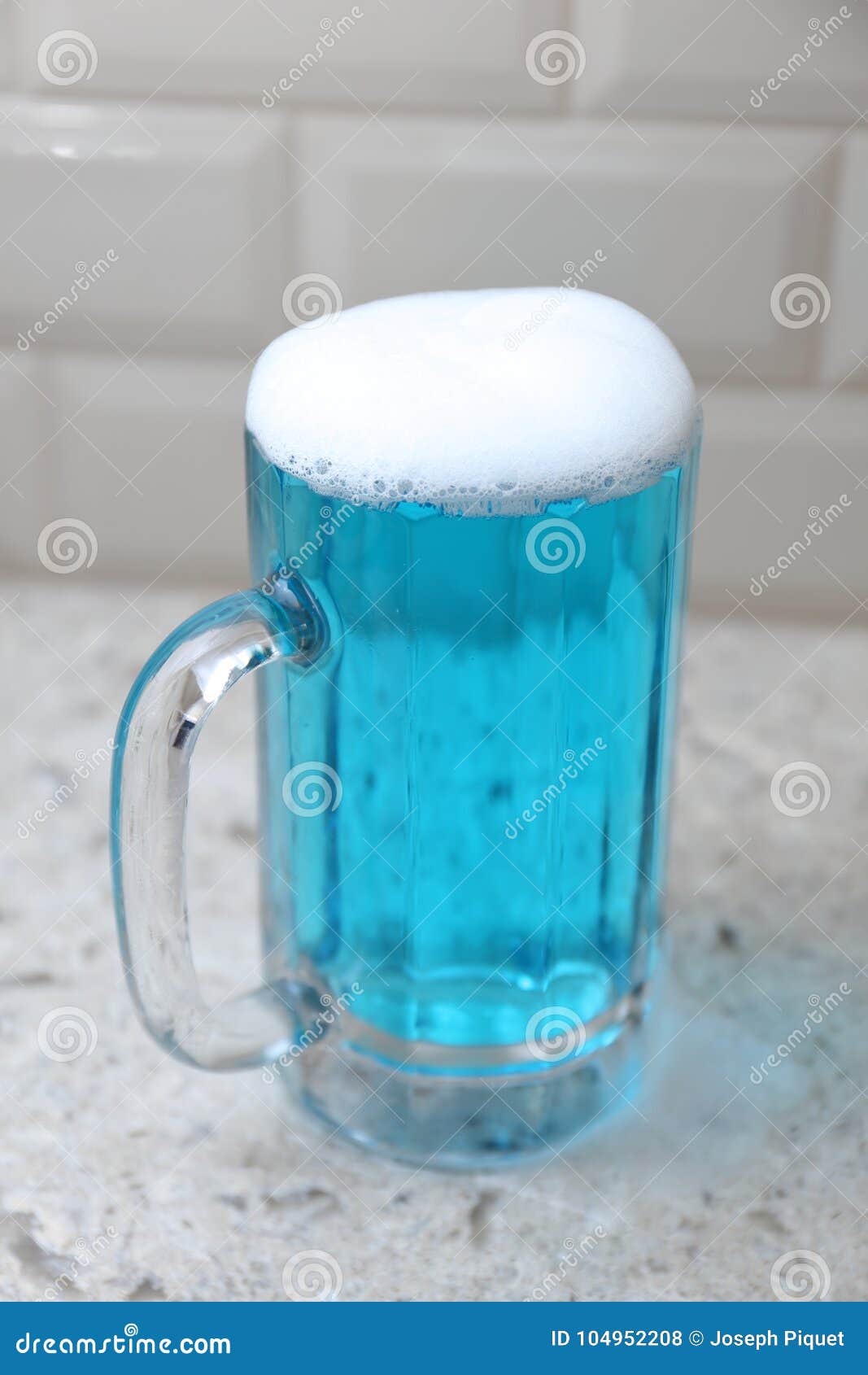 Big Blue Beer stock photo. Image of blue, concept, froth - 104952208
