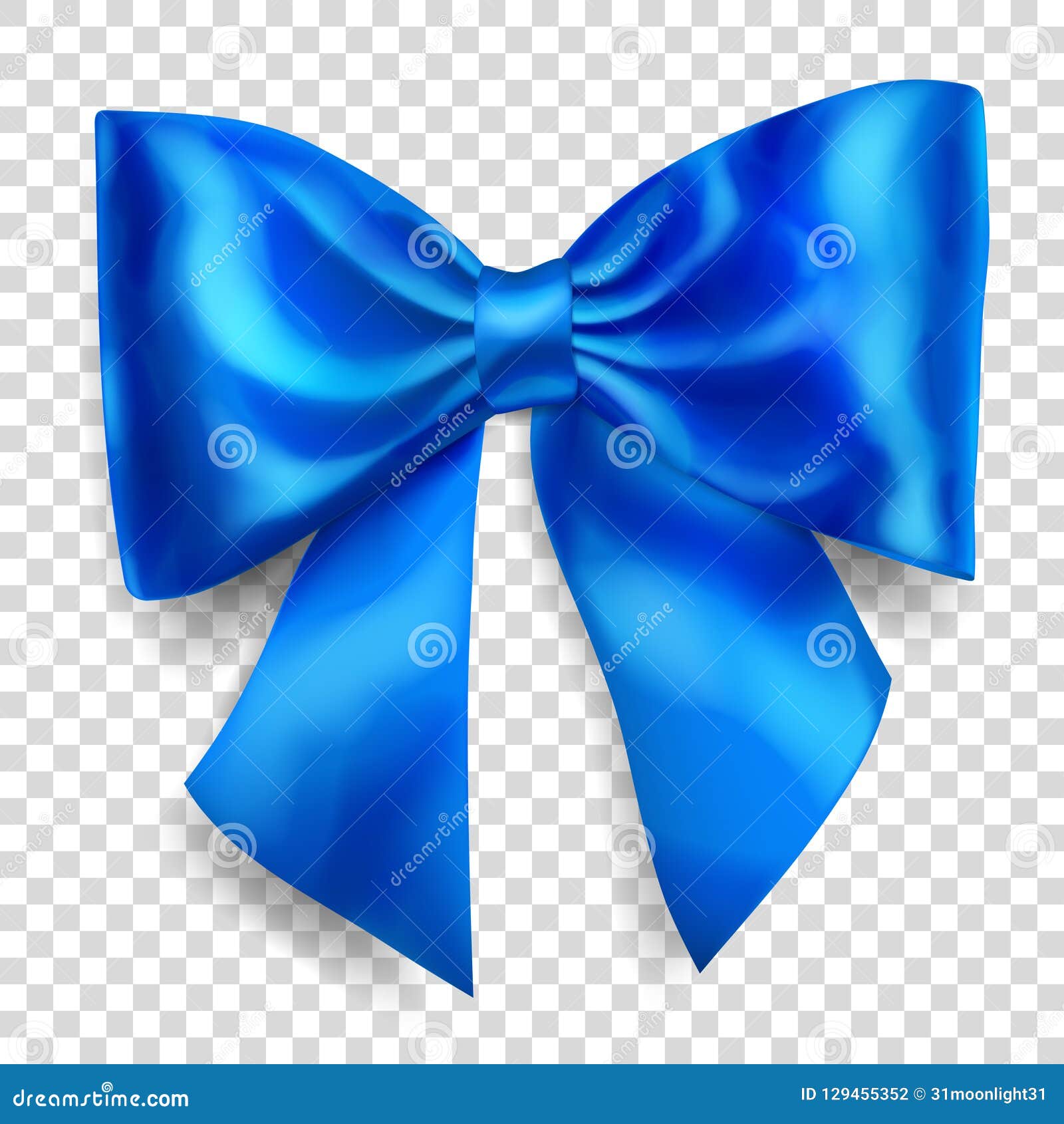 Big blue bow stock vector. Illustration of gift, color - 129455352