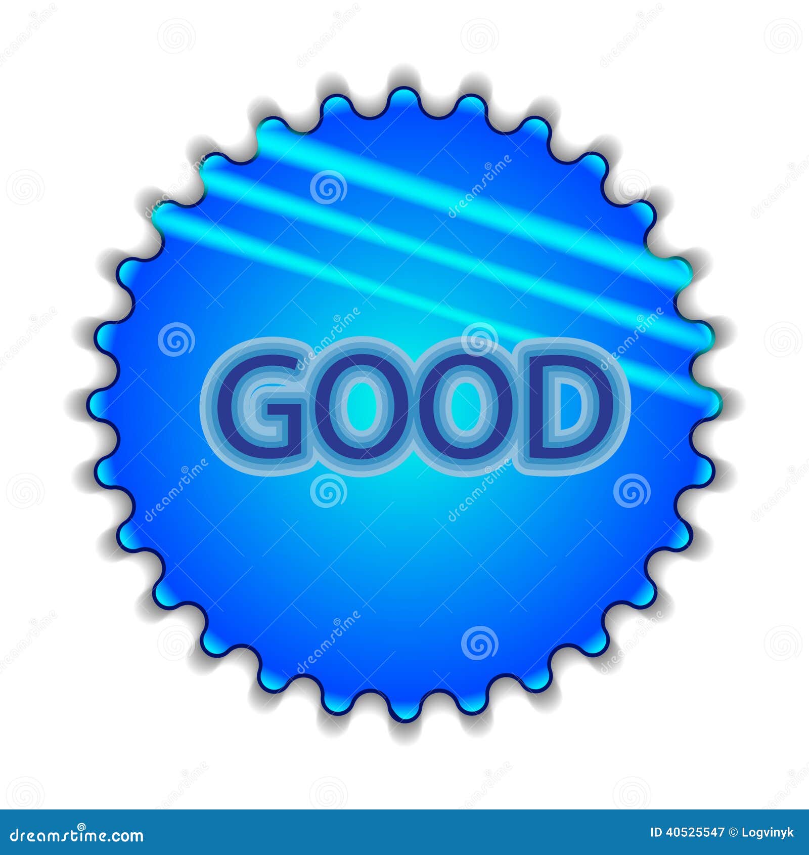 Big blue button labeled stock illustration. Illustration of push - 40525547