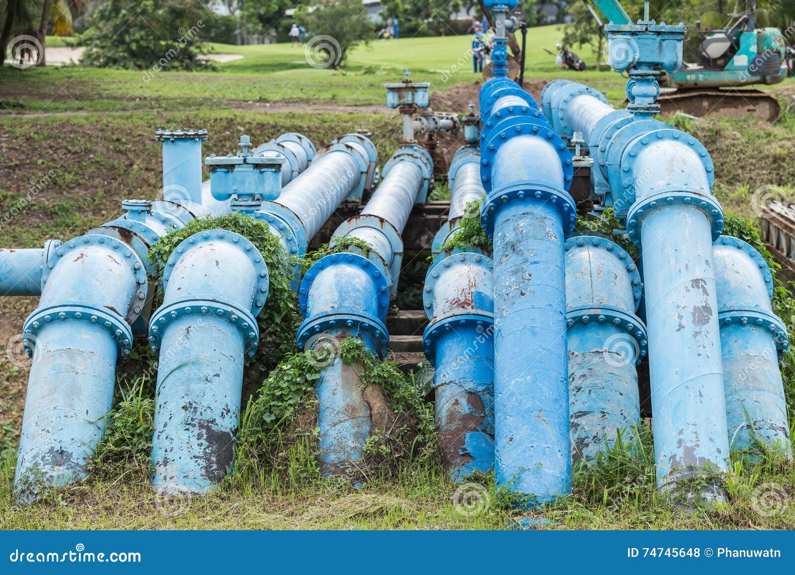 Big Blue Color Main Pipe for Water Supply Stock Photo - Image of pipe ...