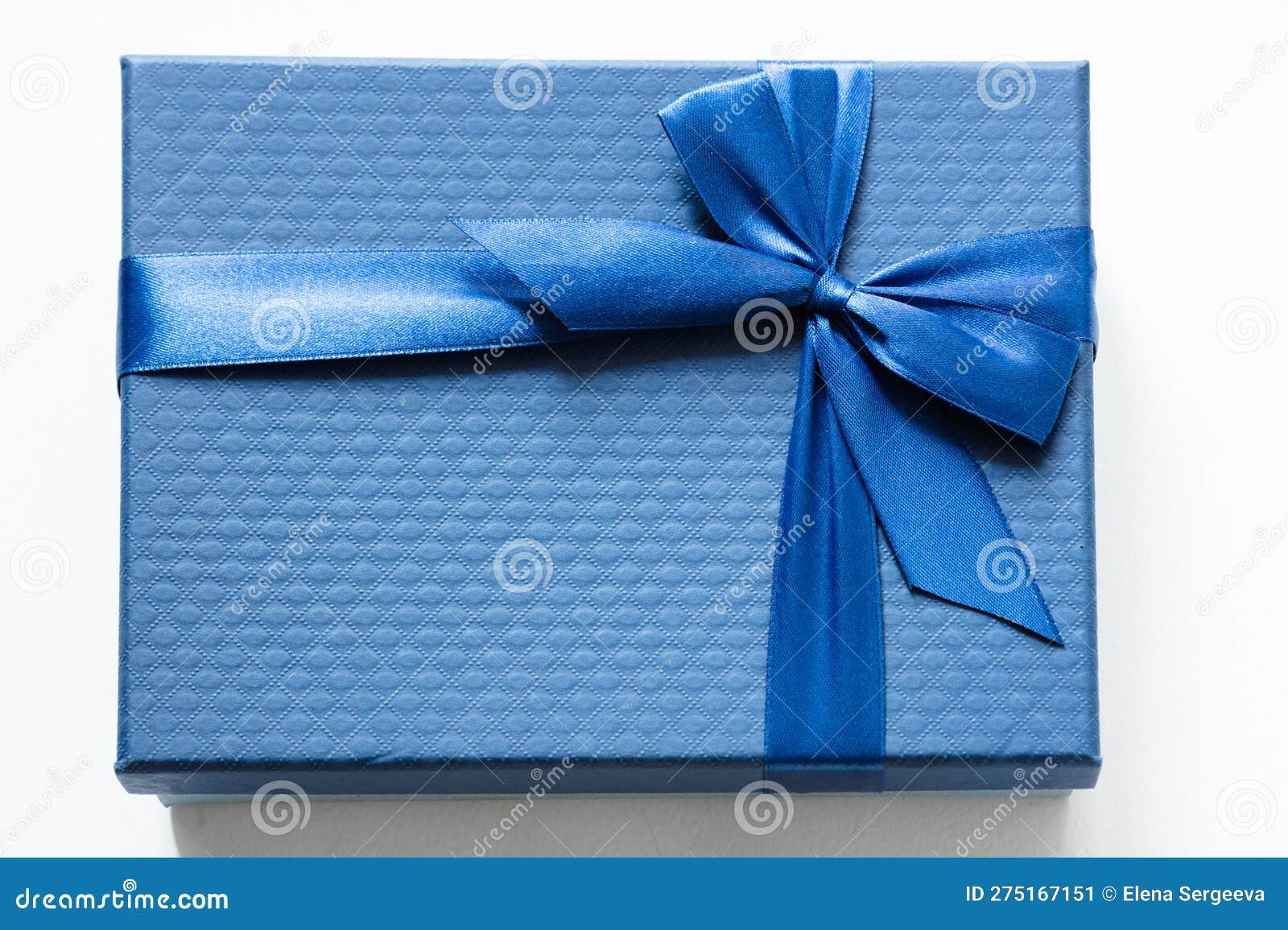 Big Blue Gift Box with a Blue Bow on a White Background Stock Image ...