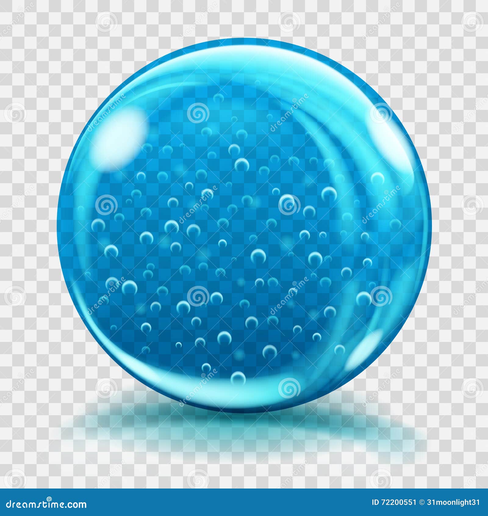 Big Blue Glass Sphere With Air Bubbles Cartoon Vector | CartoonDealer ...