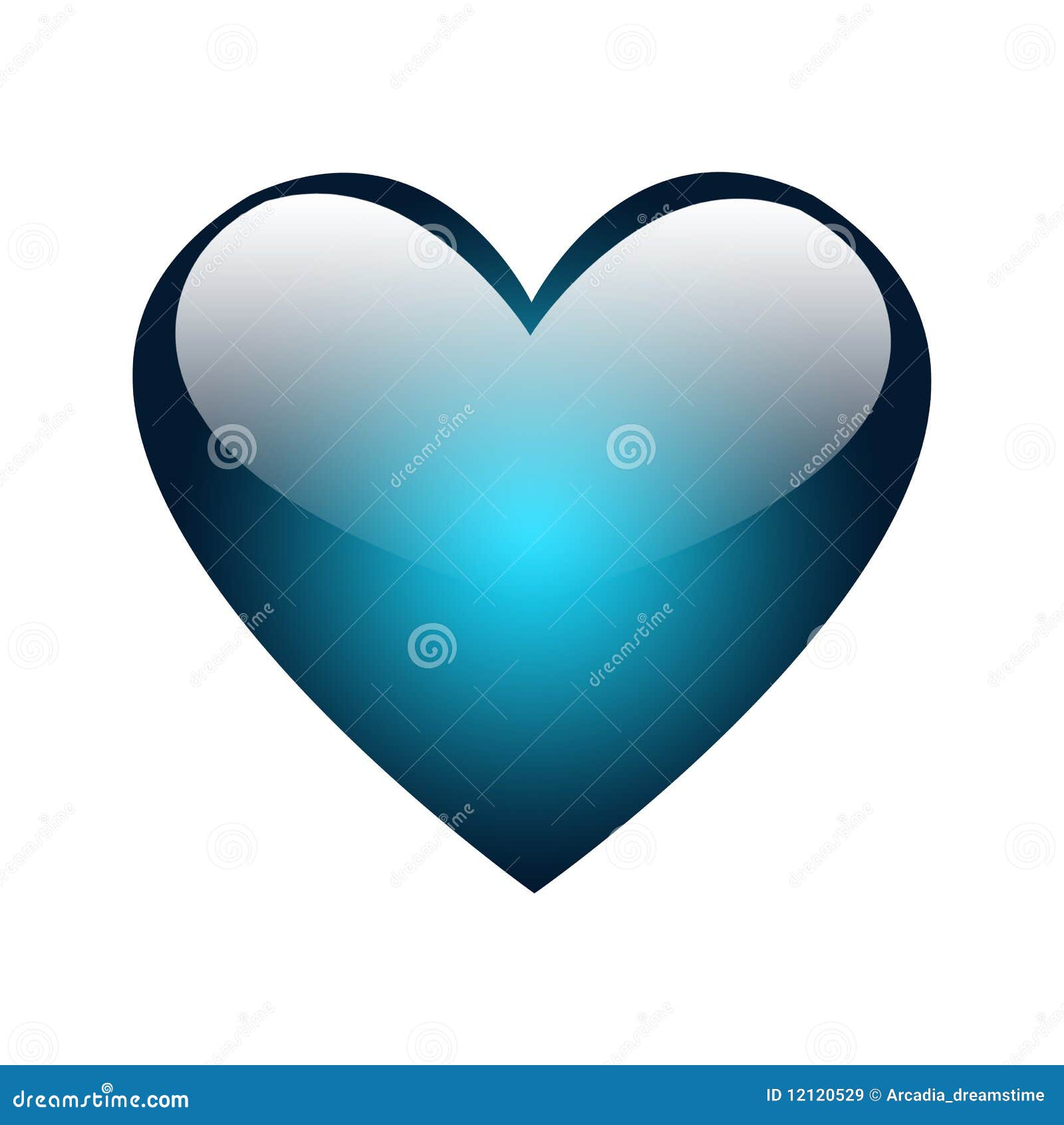 A Big Blue Glossy Heart stock illustration. Illustration of sentimental ...