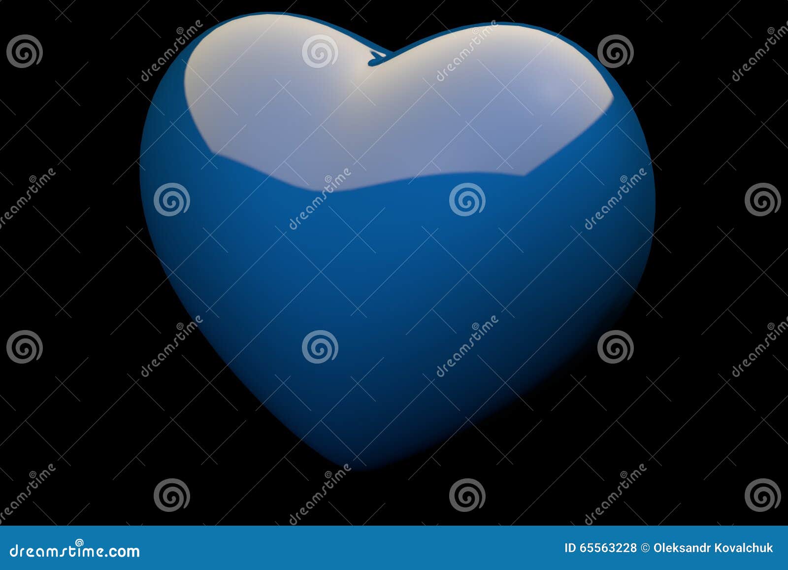 Big blue heart on a black stock illustration. Illustration of concept ...
