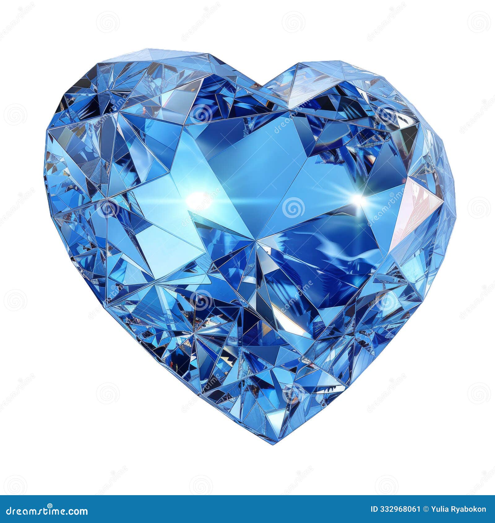 Big Blue Heart Shaped Diamond Shining Brightly Stock Image - Image of ...