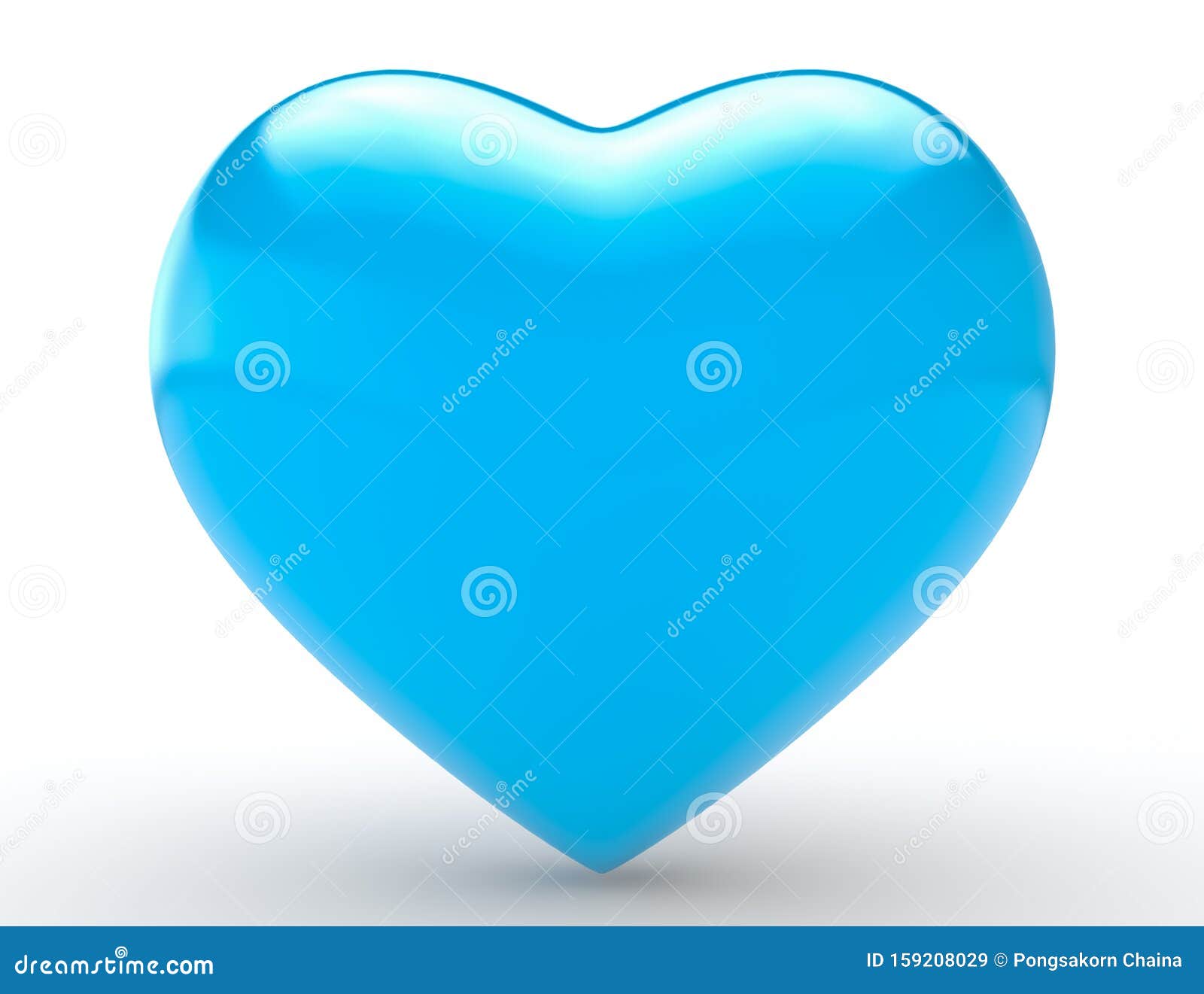 Big Blue Heart Isolated on White Background 3d Rendering Stock ...