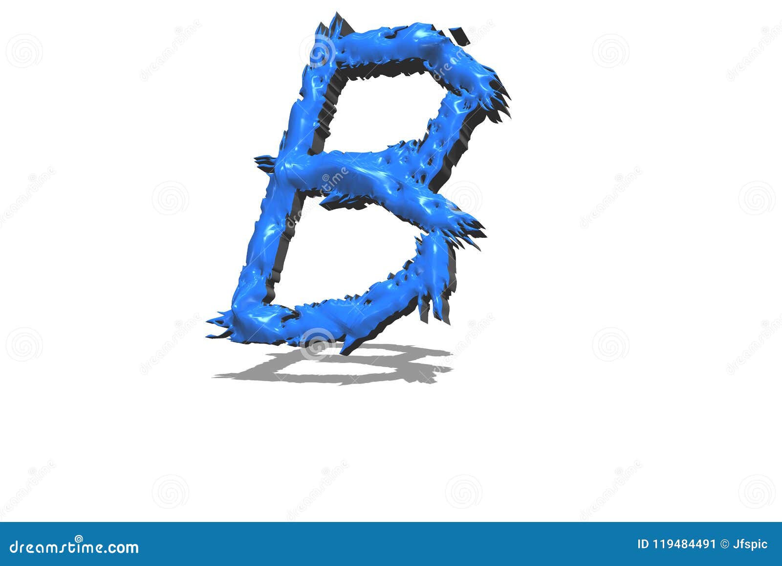 Big blue letter B in 3D stock illustration. Illustration of learning ...