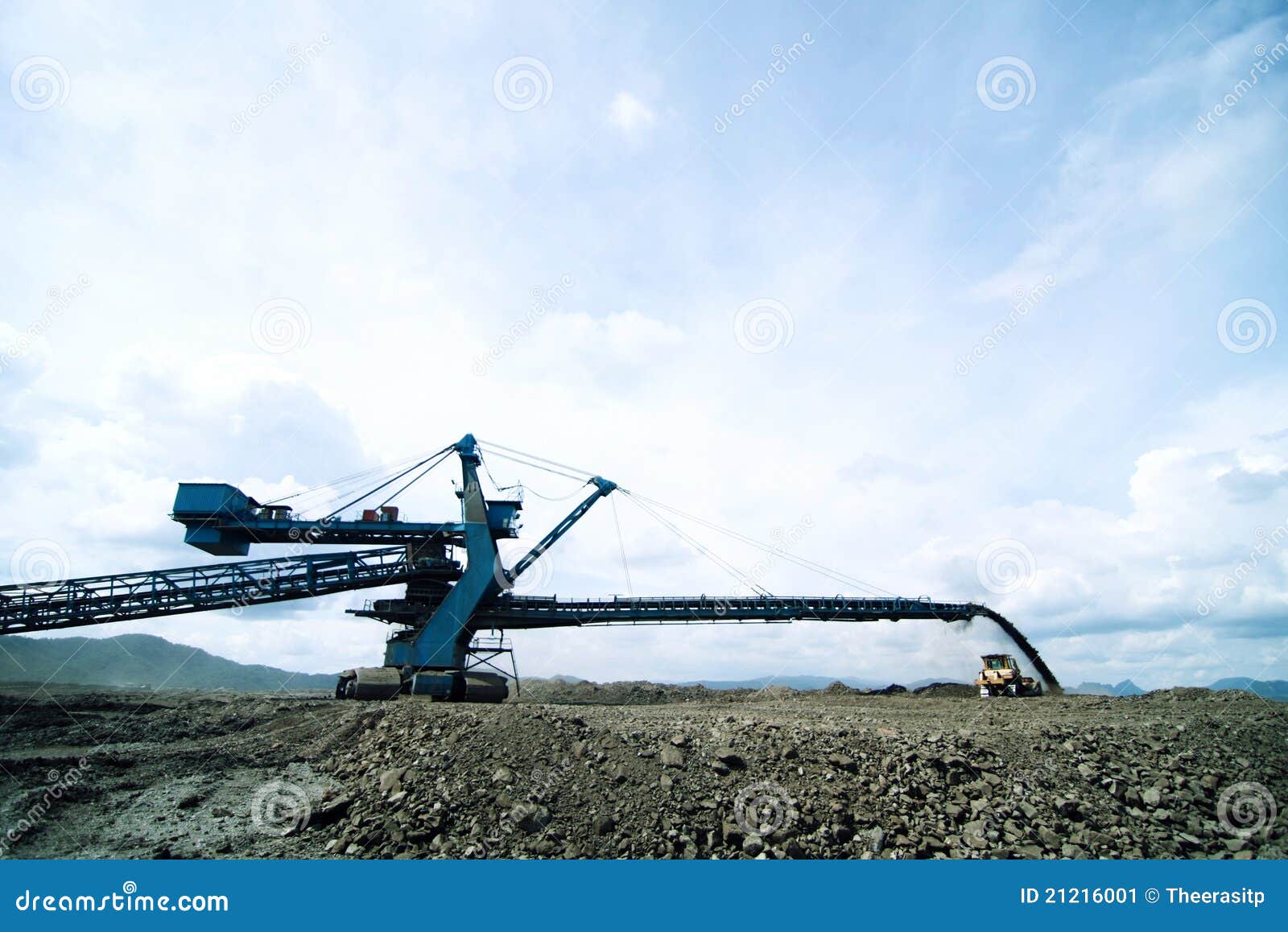 Big blue machine stock image. Image of construction, spreader - 21216001