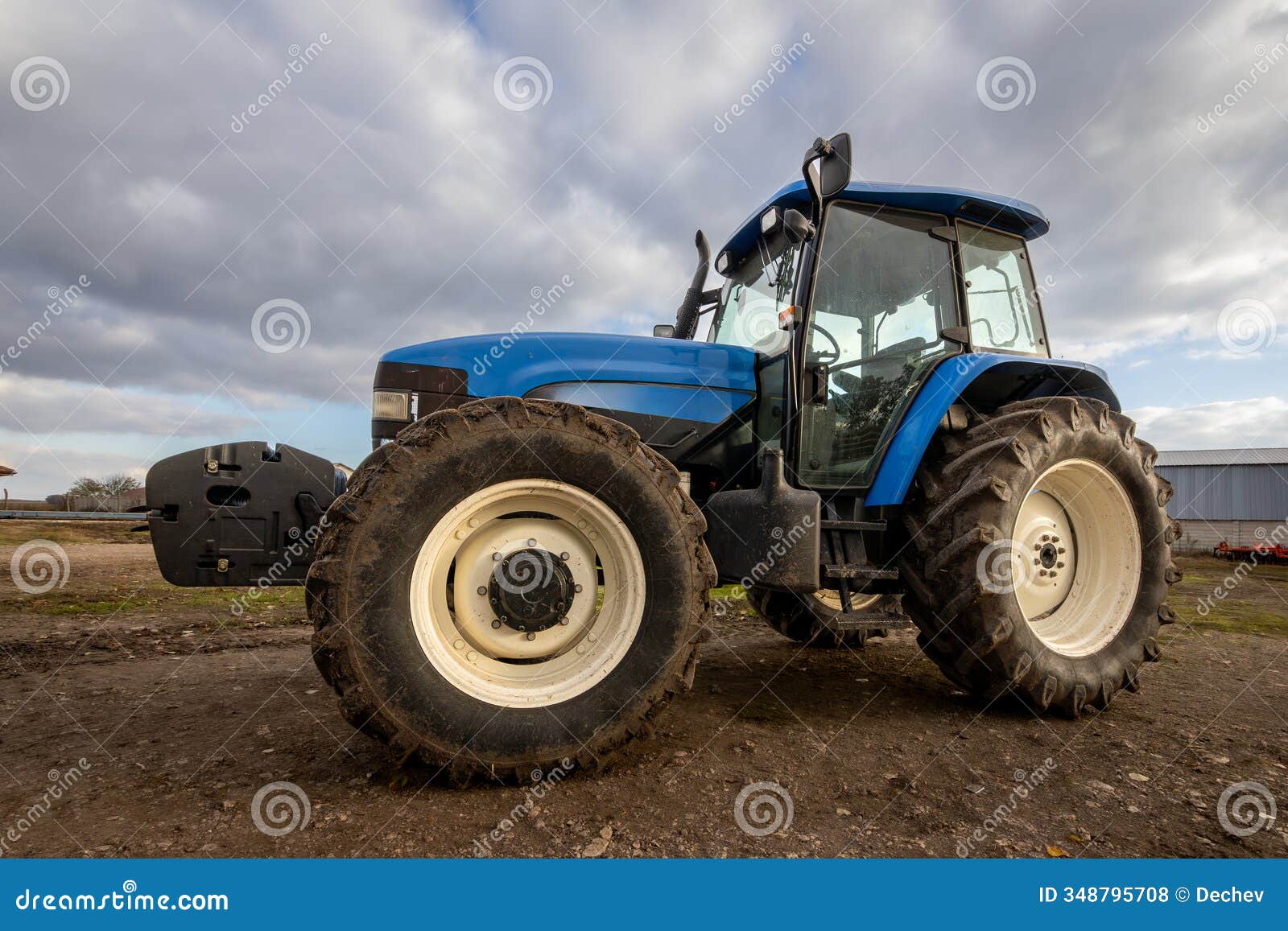 Modern Tractor Cabin Exterior. Agricultural Exhibition. Industrial ...