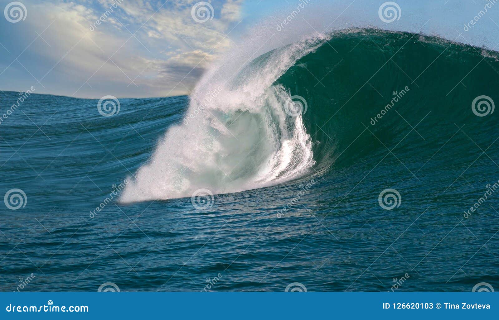 Big Blue Ocean Wave stock image. Image of clean, close - 126620103