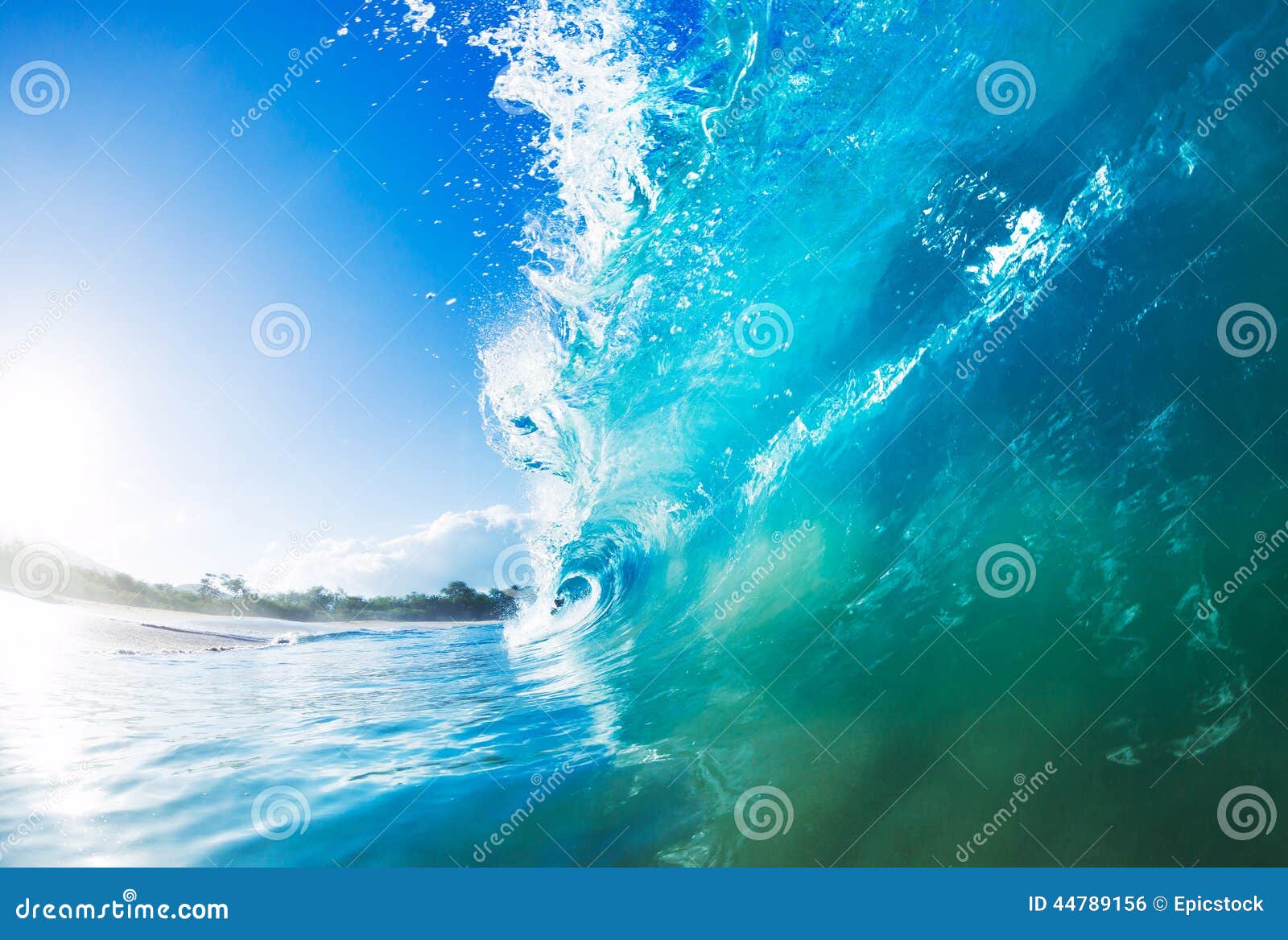 Big Blue Ocean Wave Splash stock photo. Image of crash - 44789156