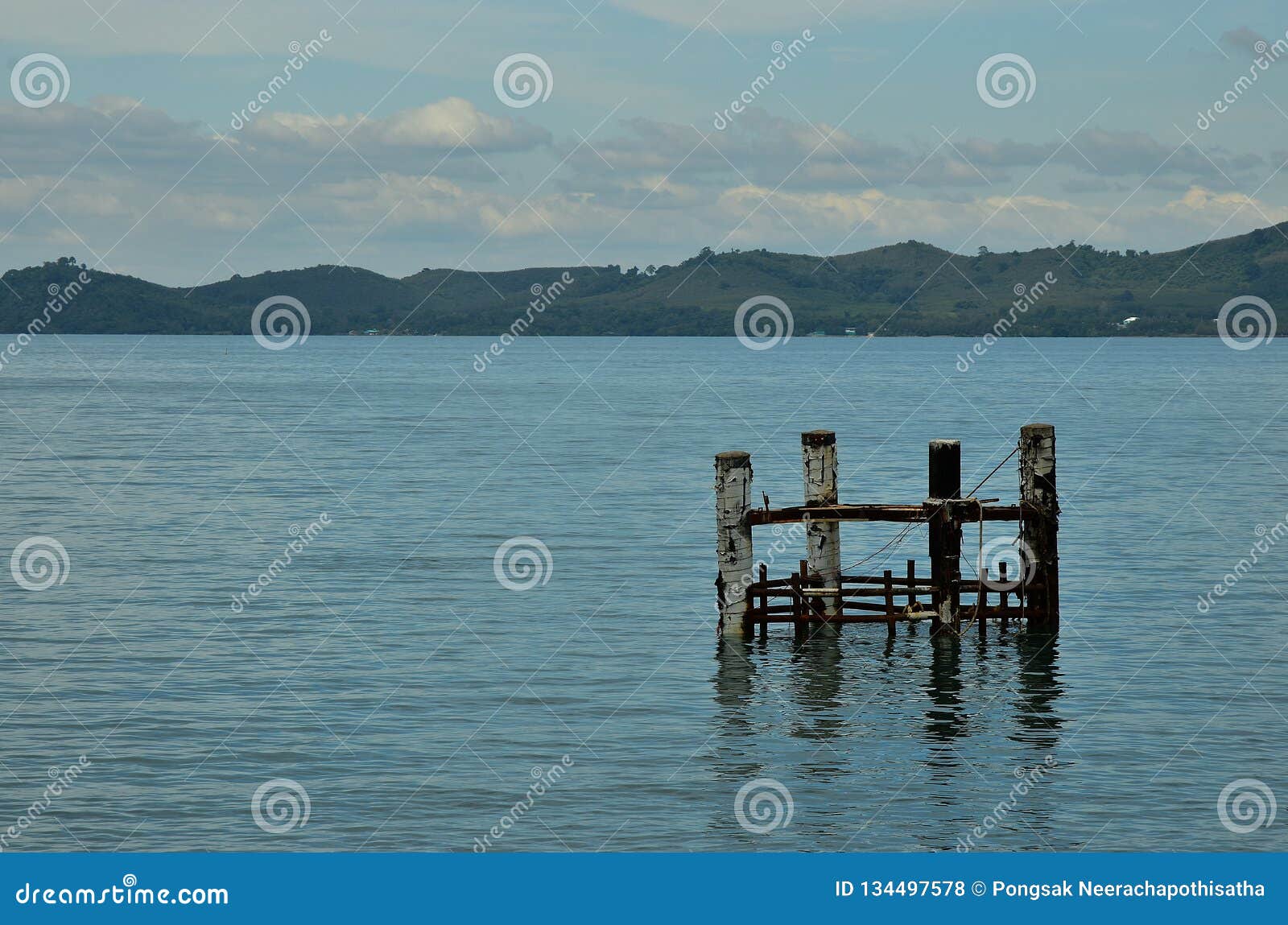 Big Blue Passenger Ferry Boat Docking on the Pier on the Island Stock ...