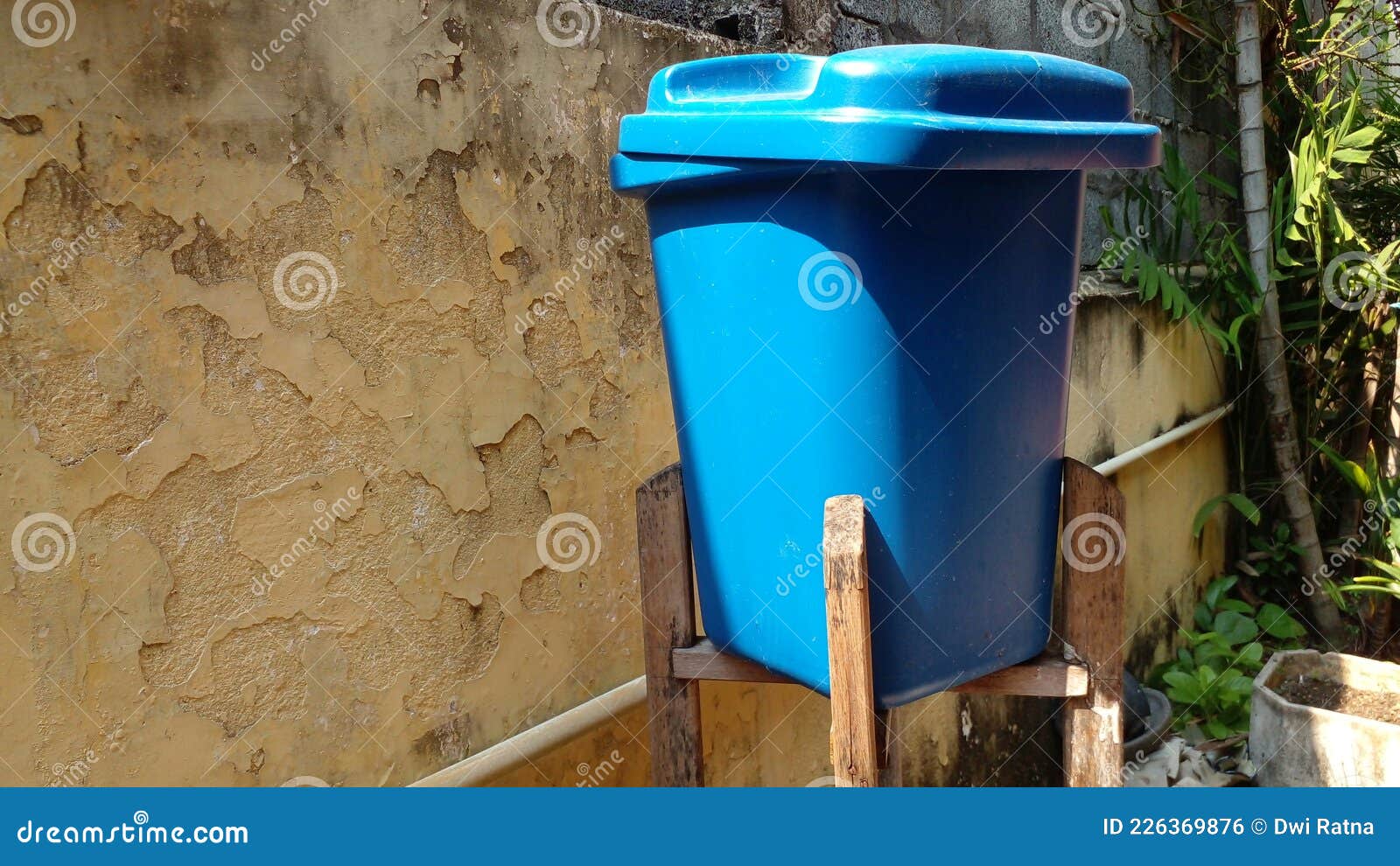 Big Blue Plastic Container for Storing Water Stock Photo - Image of ...