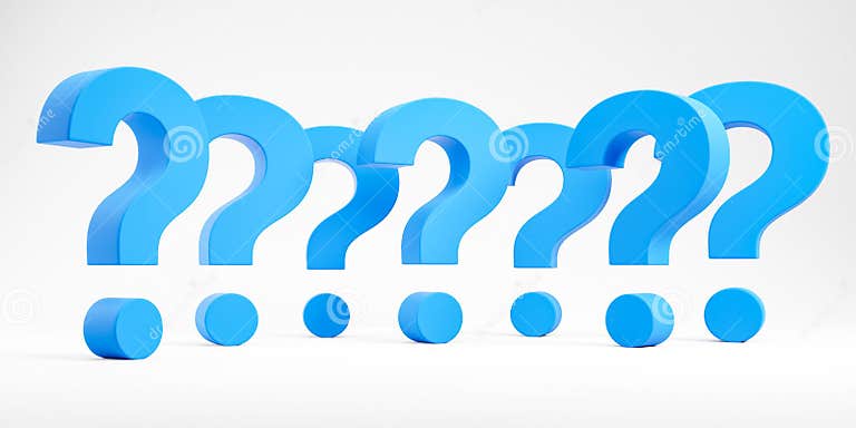 Big Blue Question Marks in Row, Idea or Problem Concept Stock ...