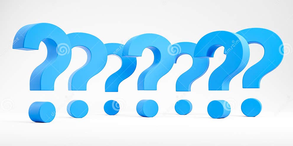 Big Blue Question Marks in Row, Idea or Problem Concept Stock ...