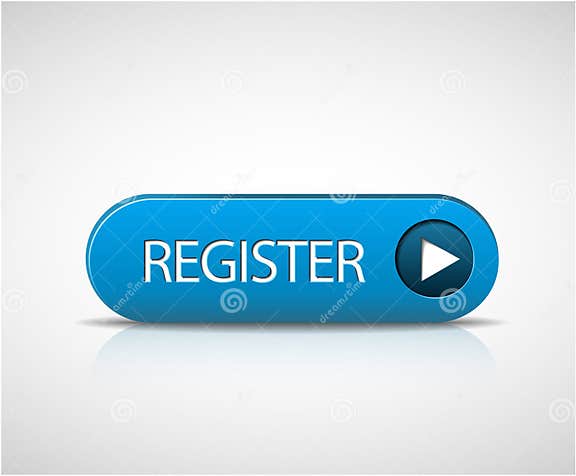 Big blue register button stock illustration. Illustration of shape ...