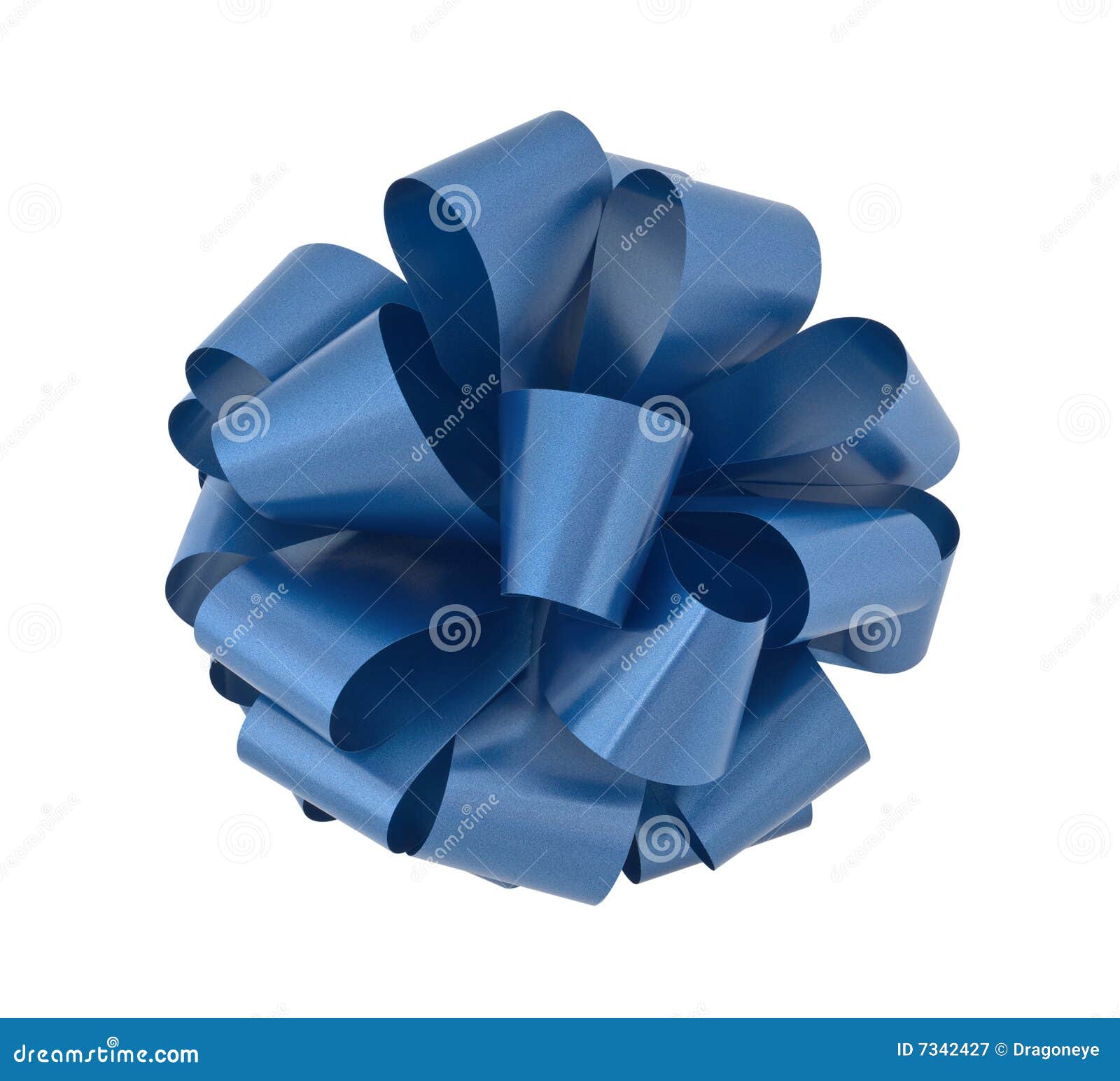 Big blue ribbon bow cutout stock image. Image of blue - 7342427
