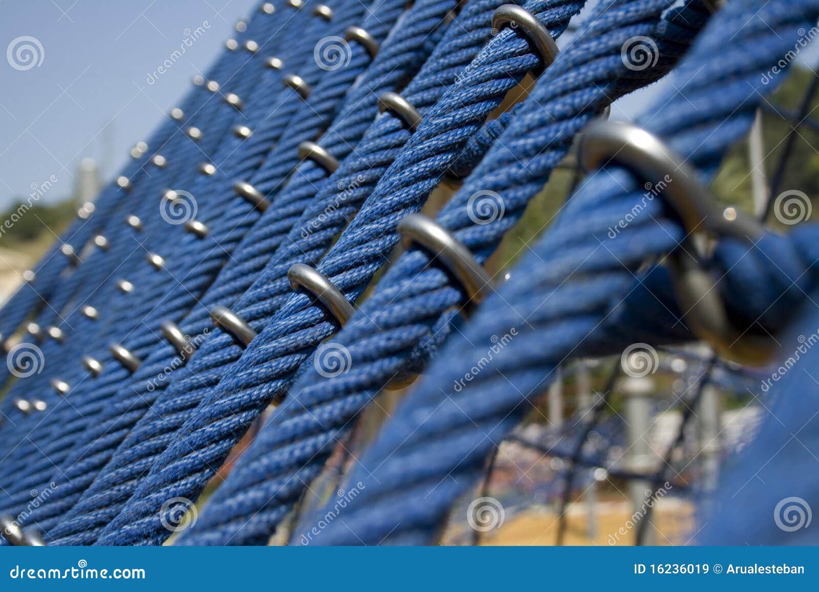 Big Blue Ropes in a Playground, for Children Stock Image - Image of ...