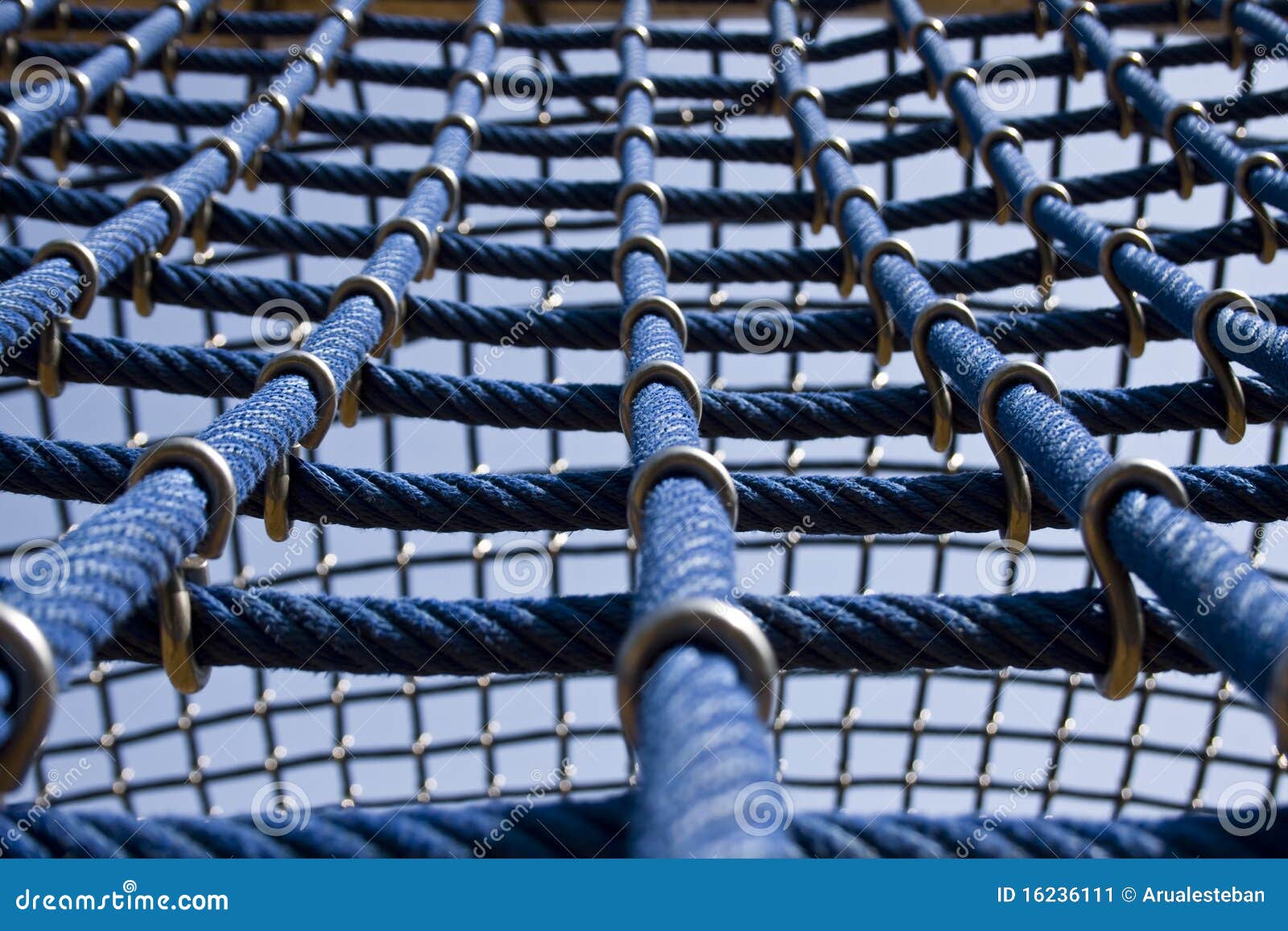 Big Blue Ropes in a Playground, for Children Stock Image - Image of ...