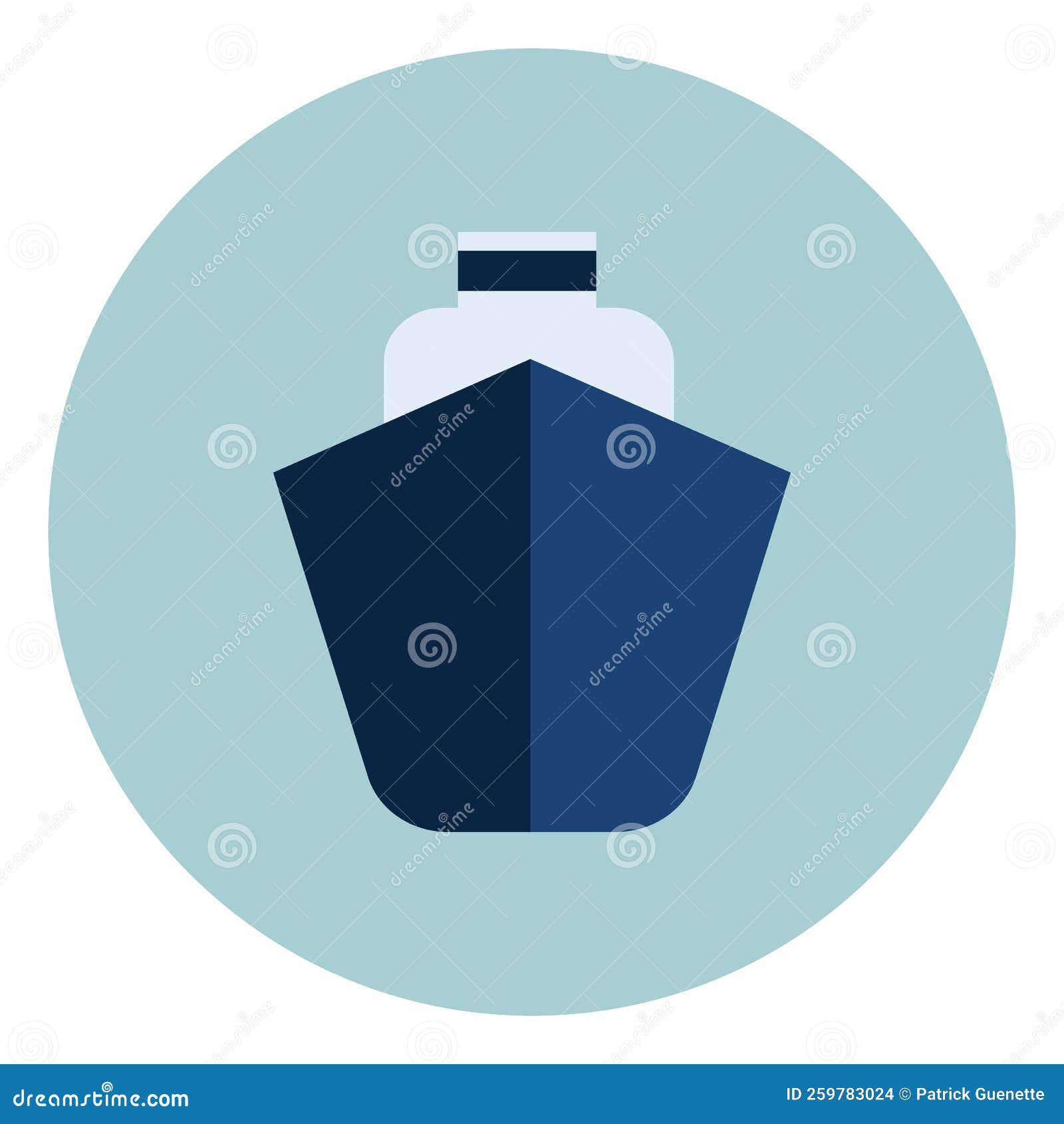 Big blue ship, icon stock vector. Illustration of ocean - 259783024
